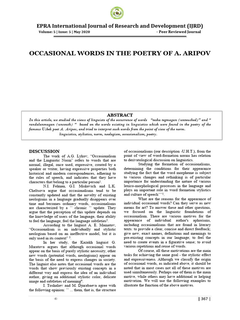 1221am - 75.EPRA JOURNALS 0404 | PDF | Linguistics | Word