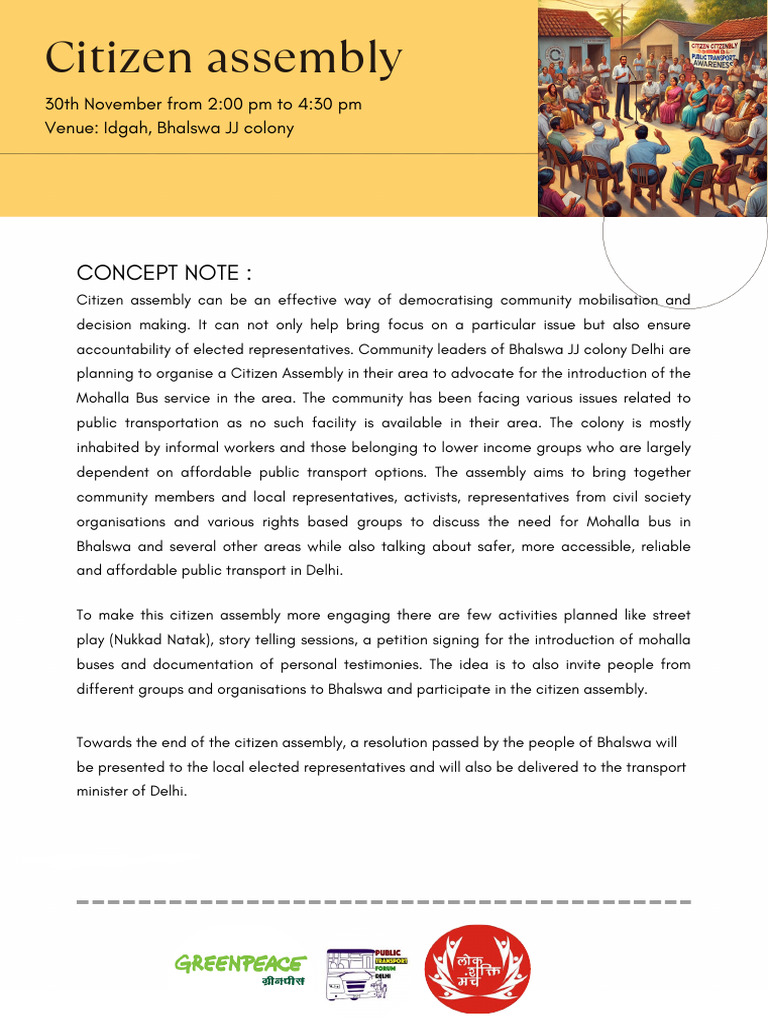 Citizen Assembly - Bhalswa. | PDF