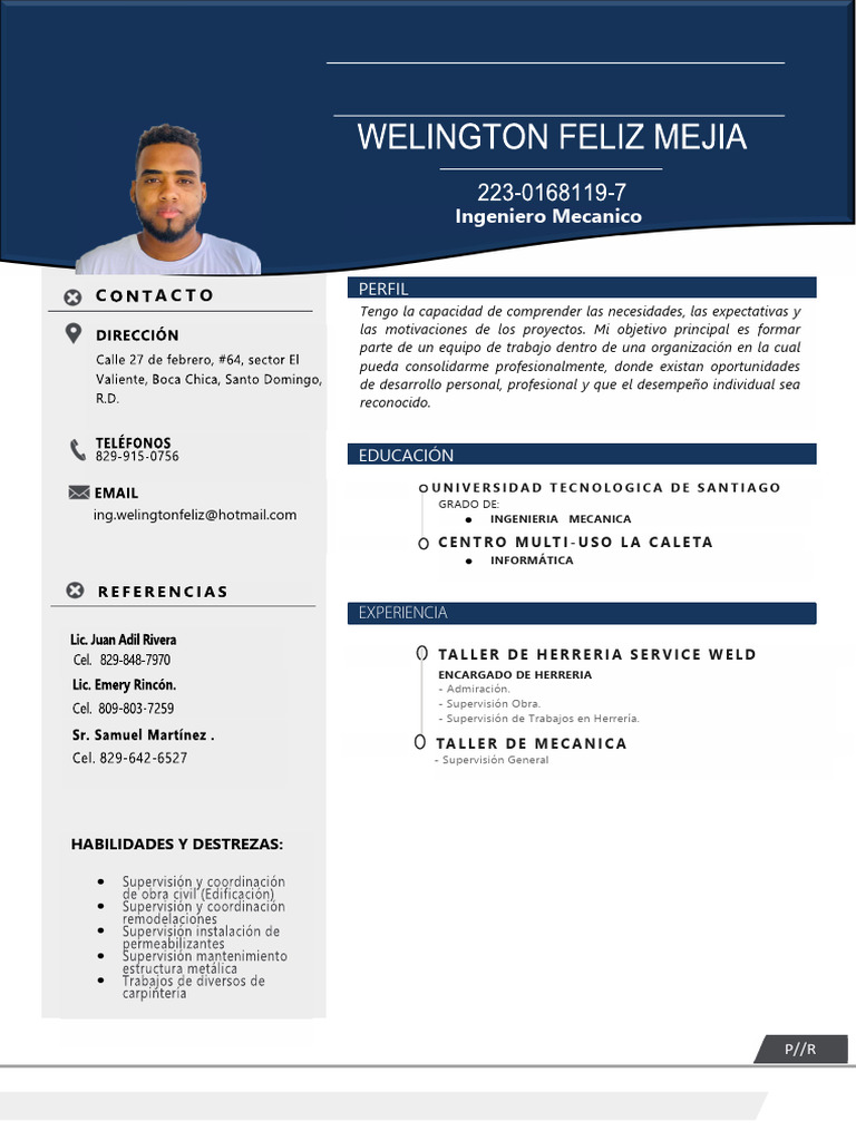 Curriculum Profesional Welington Feliz Mejia. | PDF