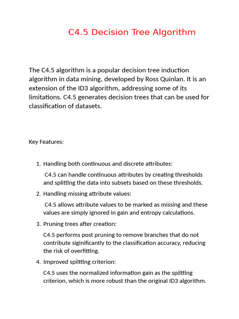 C4 5 Decision Tree Algorithm Pdf