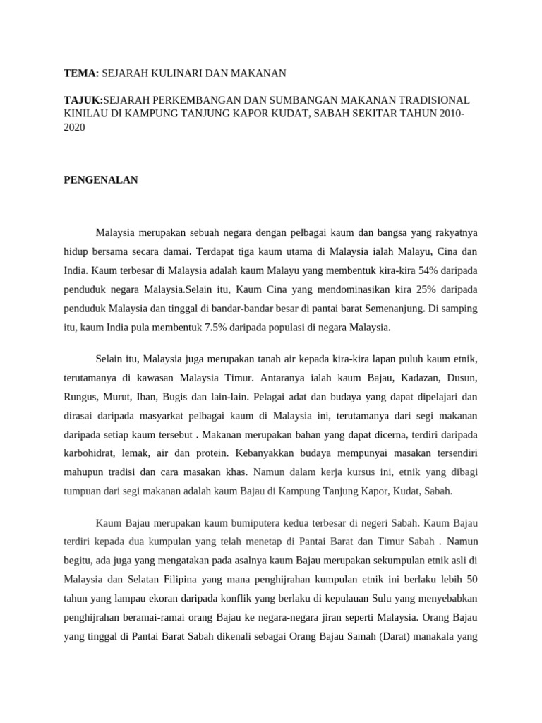 Tema Sejarah Kulinari Dan Makanan | PDF