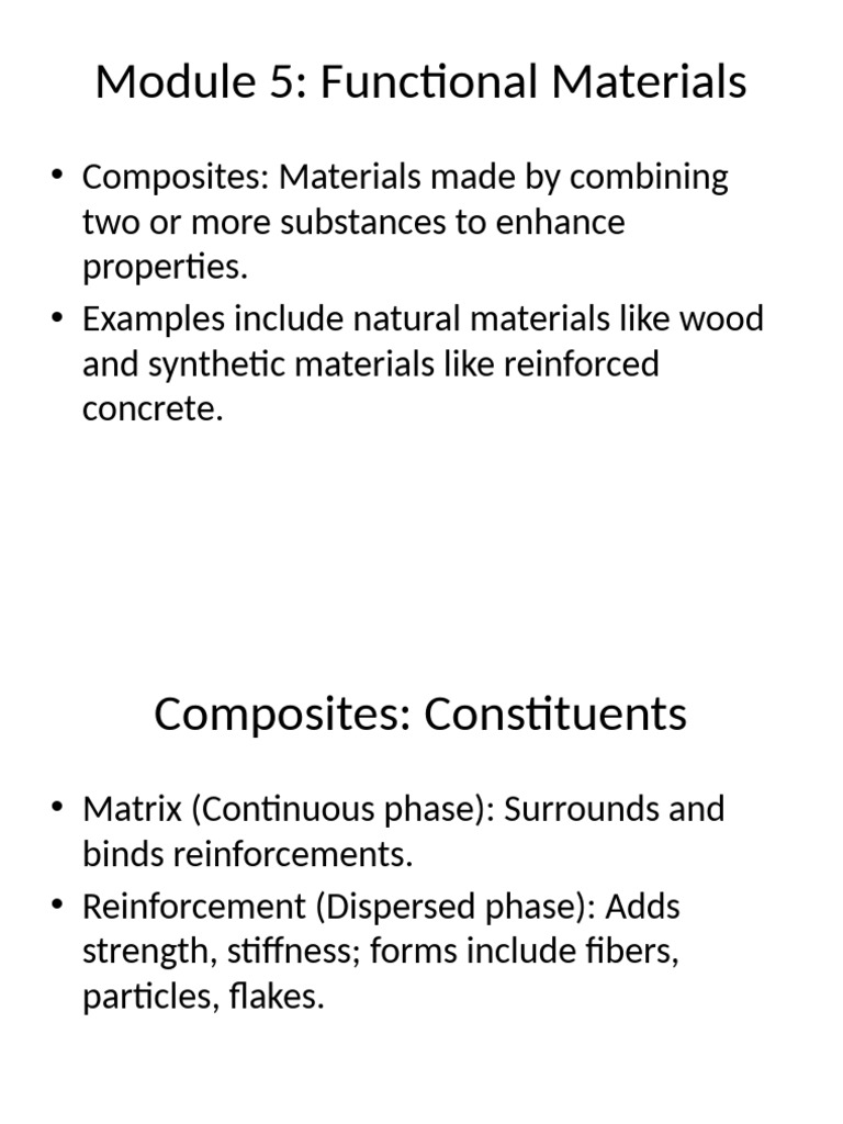 Overview of Functional Materials and Composites | PDF | Composite ...