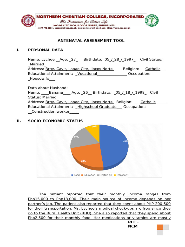 Antenatal Assessment Tool Gian | PDF | Pregnancy | Menstruation