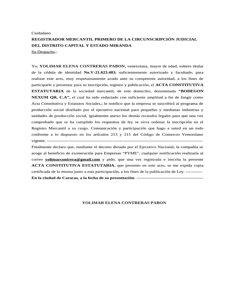 Constitutiva, S.A. Pyme | PDF | Documento de identidad | Compartir (Finanzas)