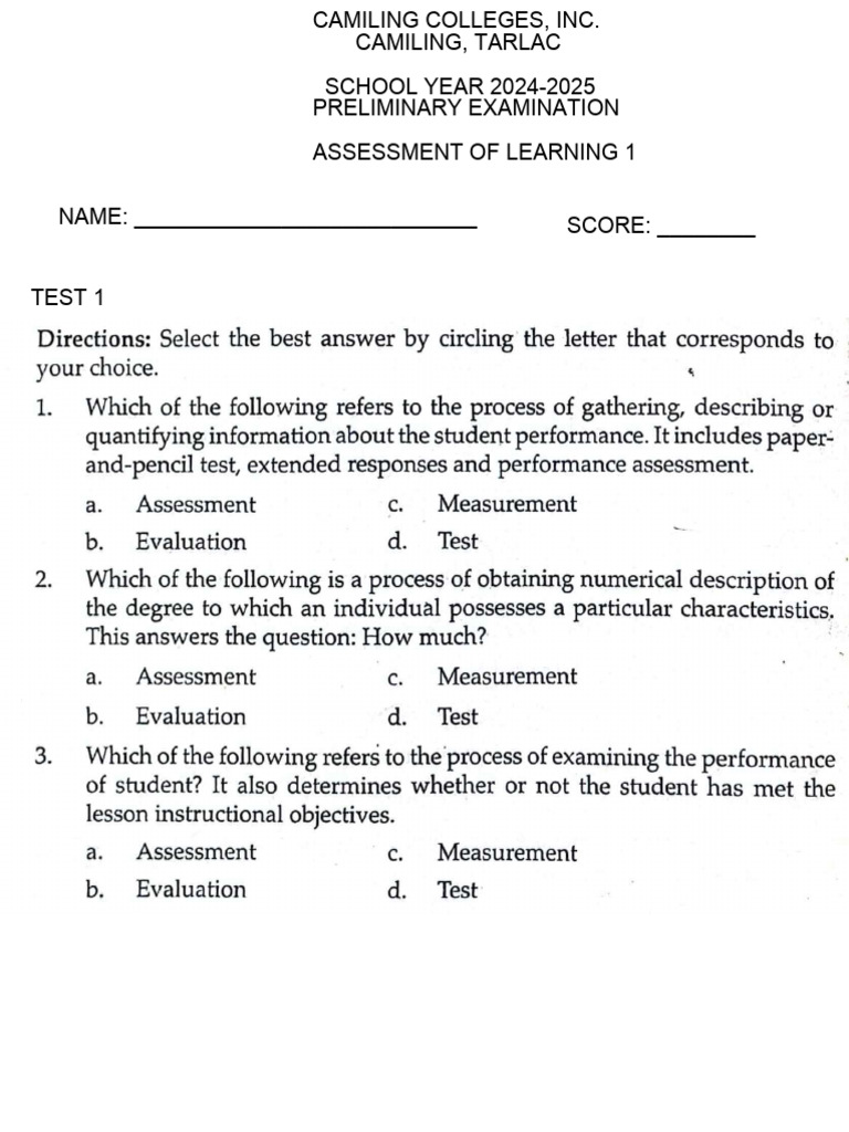 Prelim Exam | PDF