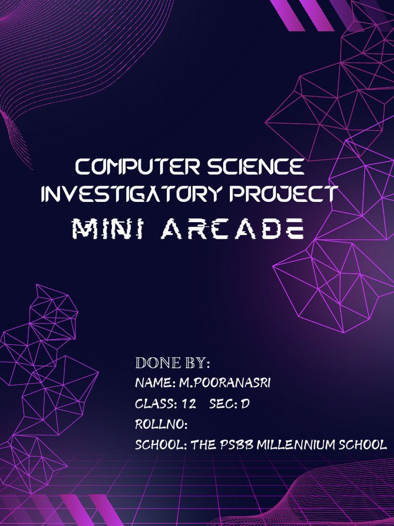 Introducing The 'Mini Arcade' PDF | PDF | Python (Programming Language) | My Sql