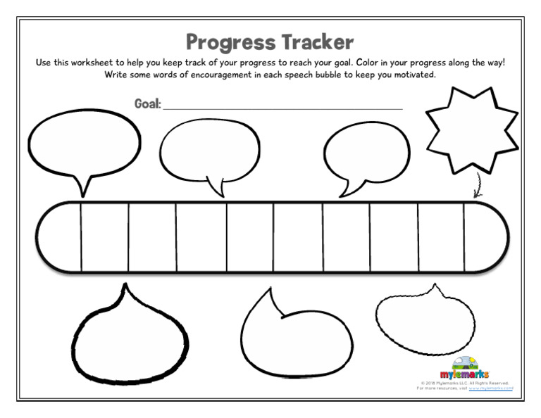 Goal Setting Progress Tracker Blank Mylemarks LLC | PDF