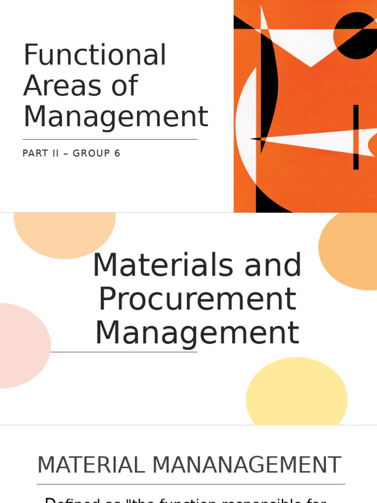 Functional Areas of Management PART II | PDF | Inventory | Procurement