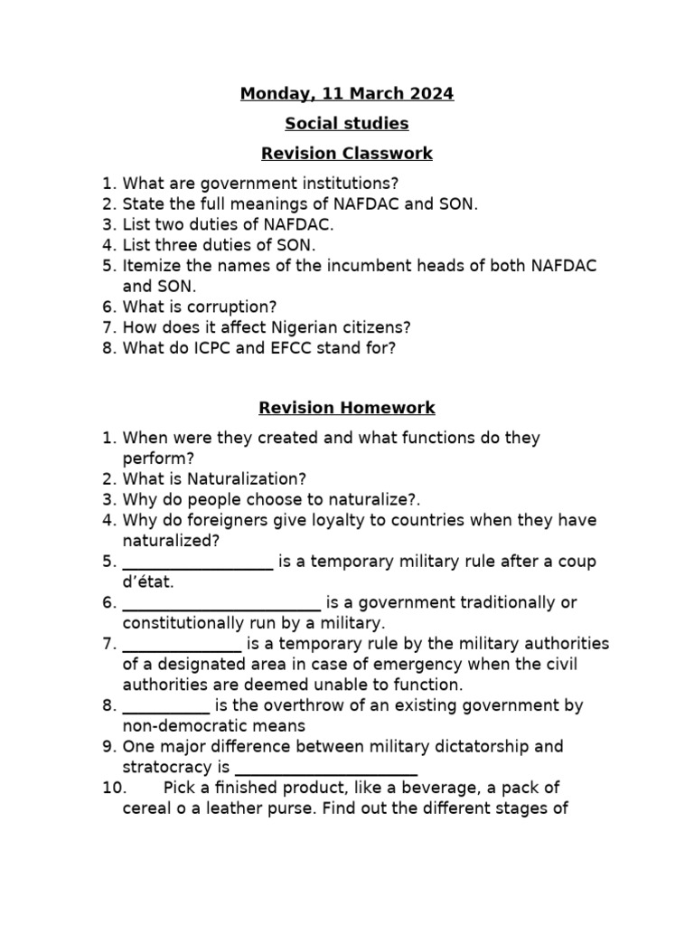 Easter Social Studies Revision | PDF