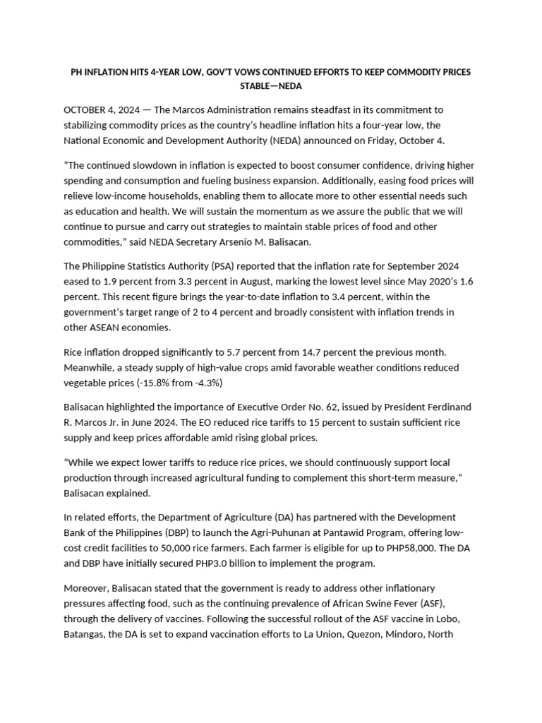 PH Inflation Readings For G9 | PDF | Inflation | Economies