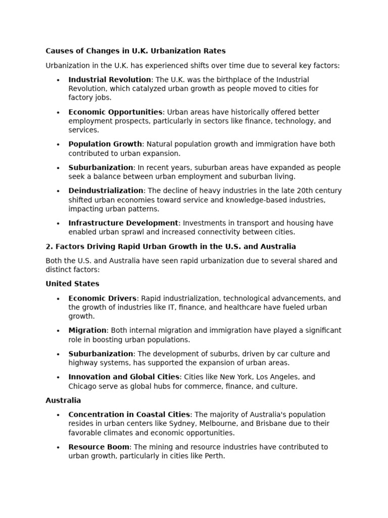 Urbanization Trends in the U.K. | PDF | Urban Sprawl | Urbanization