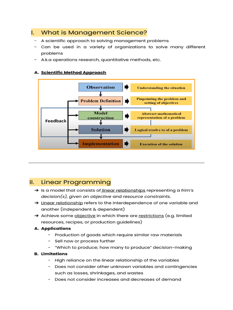 What Is Management Science | PDF | Linear Programming | Applied Mathematics
