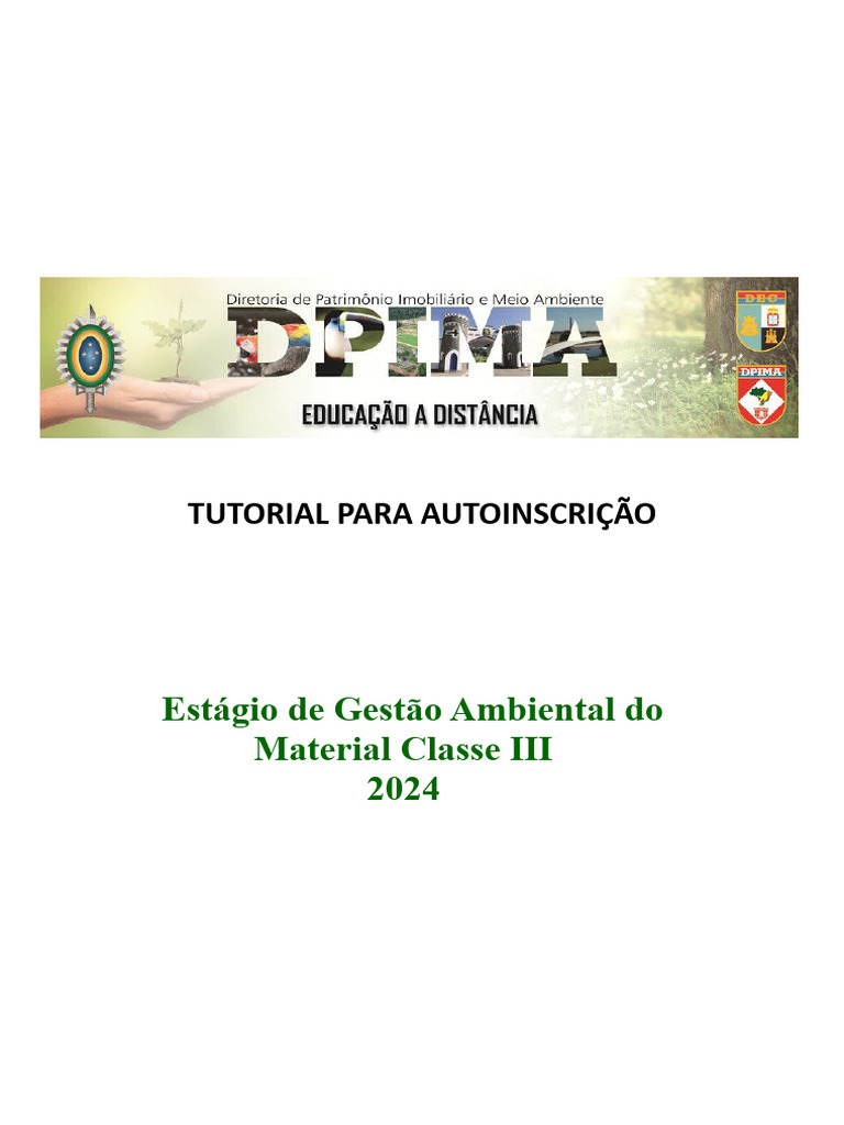 Tutorial para Autoinscri o - Est Gio de Gest o Ambiental Do Material Classe III - 2024 | PDF