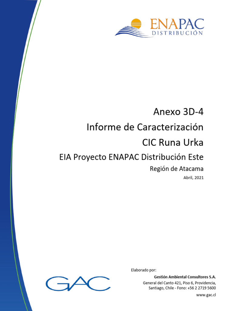 Anexo 3D-4. Informe de Caracterizacion Runa Urka | PDF | Agua | Evaluación de impacto ambiental