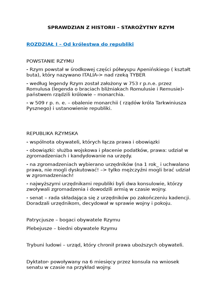 Sprawdzian Z Historii | PDF