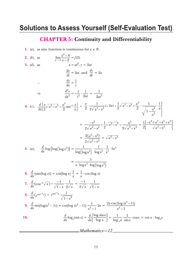 Together With Mathematics CH 5 Assess Yourself | PDF