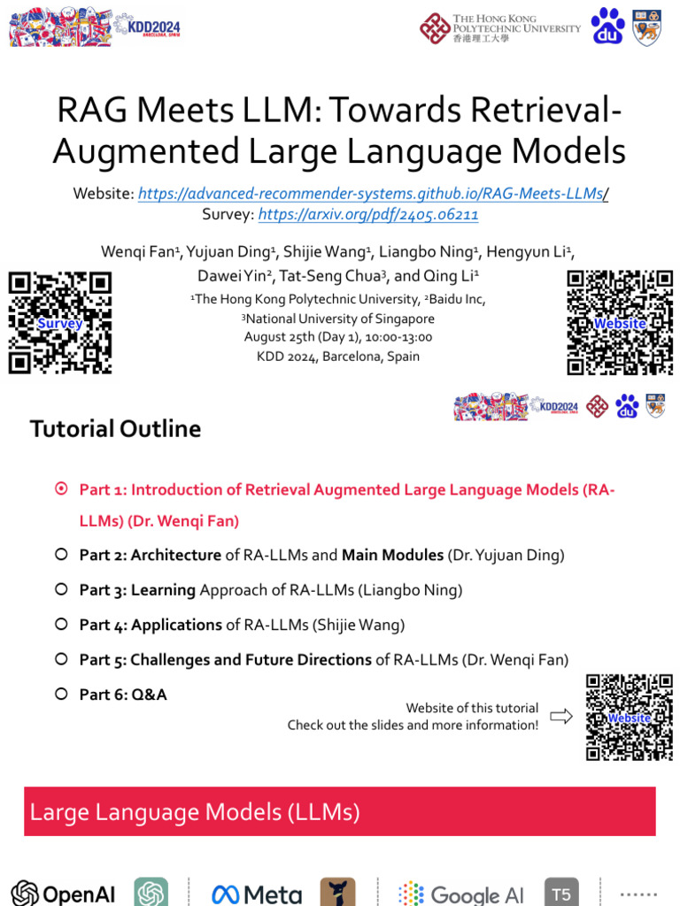 2024 KDD RAG Meets LLM Tutorial Part1 | PDF | Computational Neuroscience | Applied Mathematics