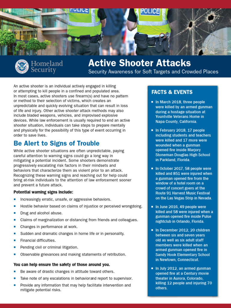 Active Shooter Attacks - Security Awareness For ST-CP | PDF | Public ...