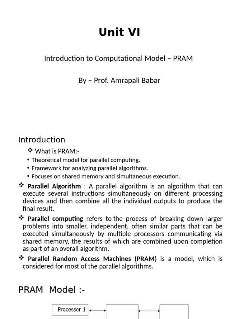 Unit Vi Pdf Parallel Computing Computer Network