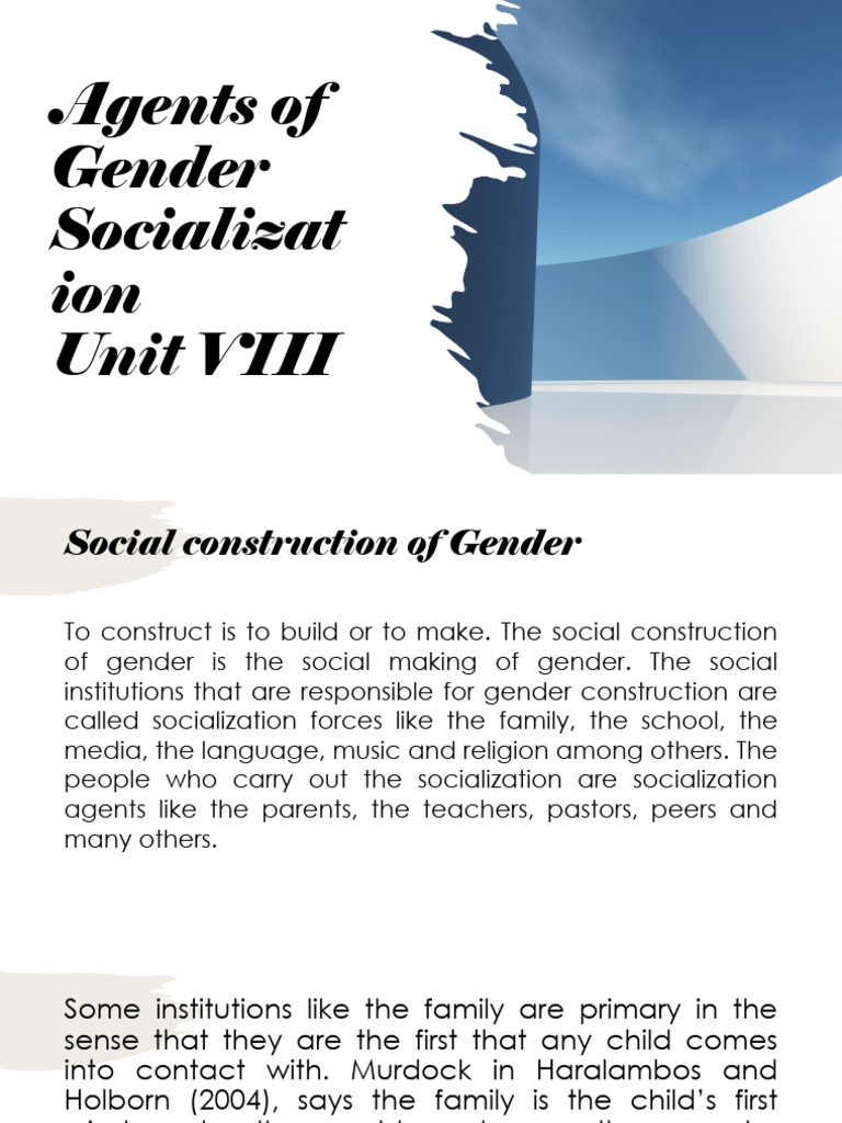 Gender Socialization Agents Explained | PDF | Gender Role | Machismo