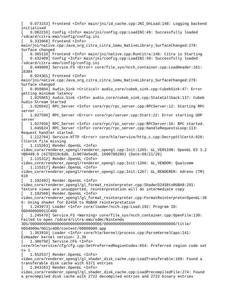 Citra Log - Txt.old | PDF | Rendering (Computer Graphics) | Computing