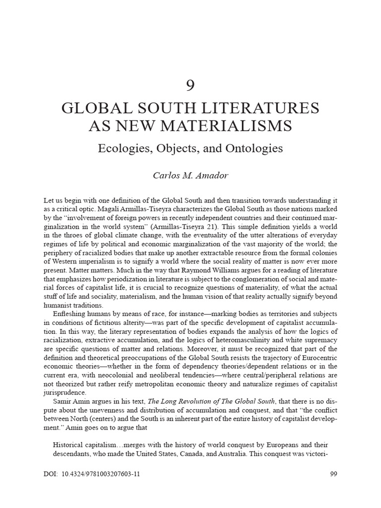 Carlos Amador-Global South Literatures As New Materialisms | PDF ...