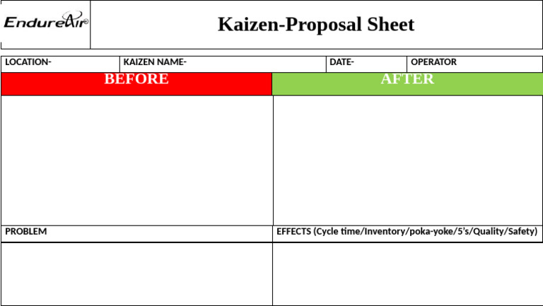 Kaizen Proposal for Process Improvement | PDF