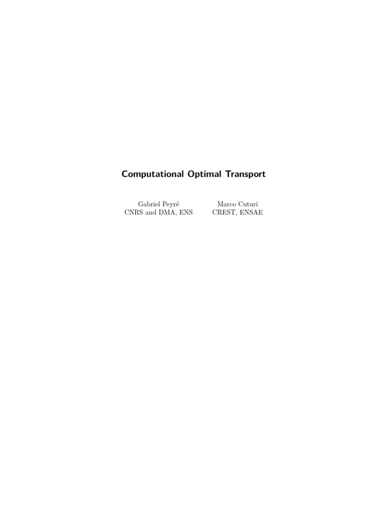 Computational Optimal Transport | PDF | Linear Programming | Geometry
