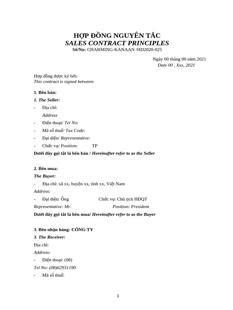 Sales Contract Form | PDF