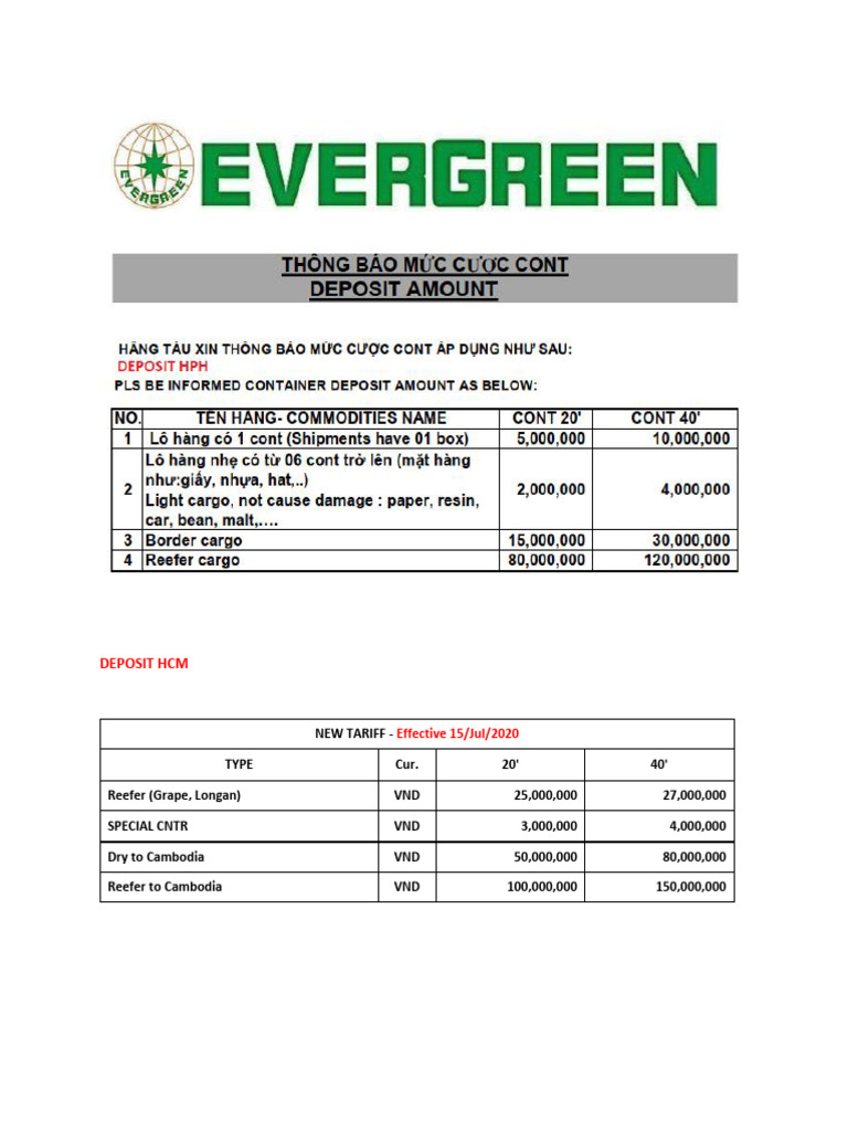 Evergreen Deposit | PDF