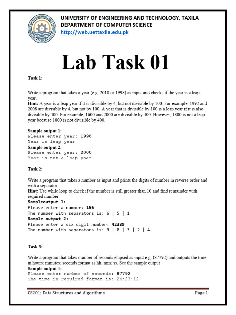 Lab Task 1 | PDF