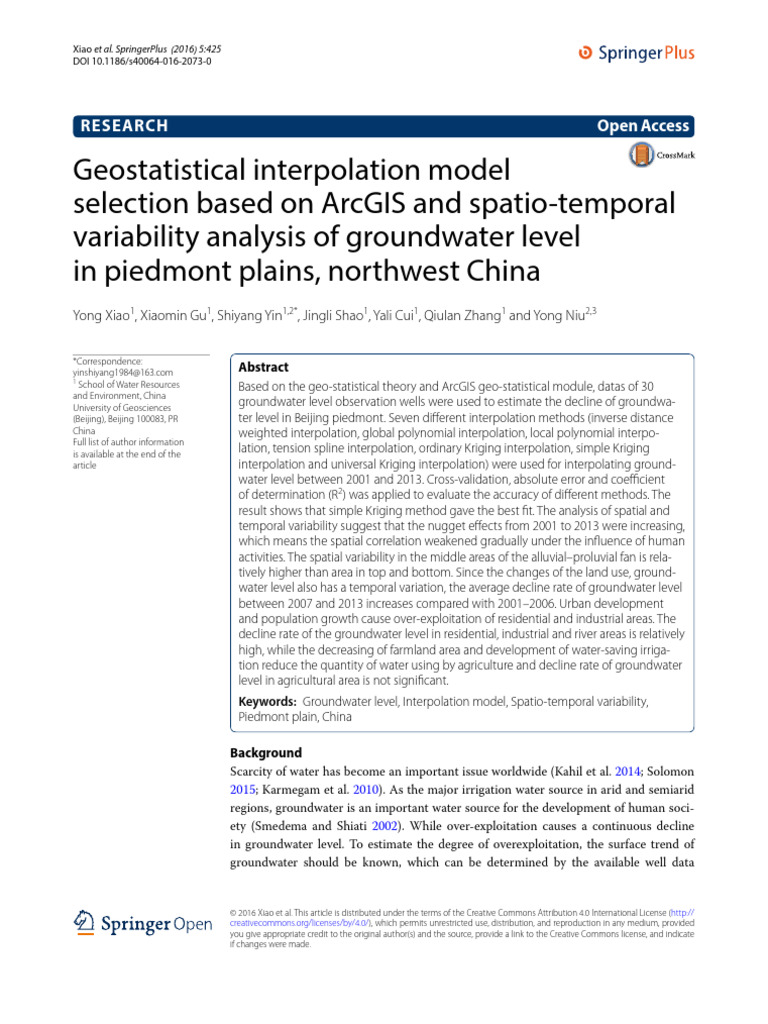 Geostatistical Interpolation Model Selection Based | PDF | Interpolation | Spline (Mathematics)