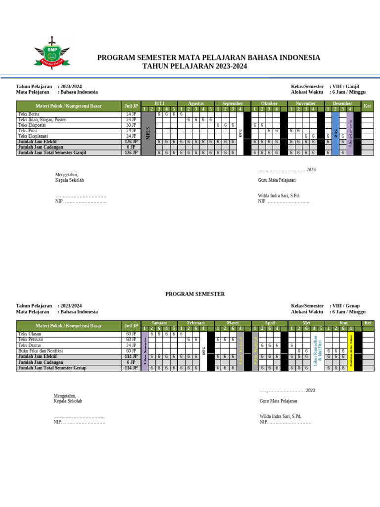 Prosem B.indo 2023-2024 | PDF
