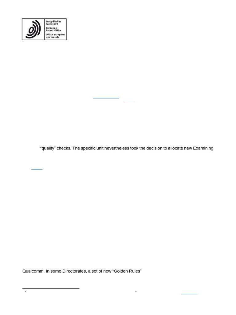 Arbitrary Reallocation of Patent Applications and Cancellation of Oral ...