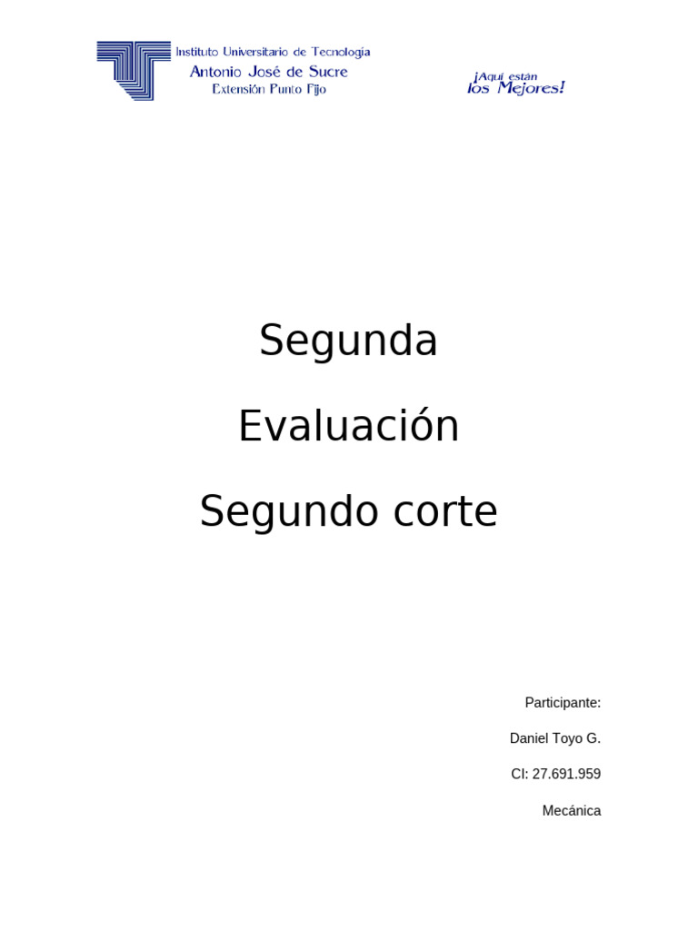Primera Evaluación Segundo Corte | PDF