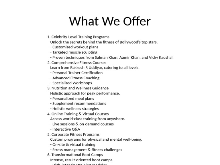 What We Offer Slide | PDF