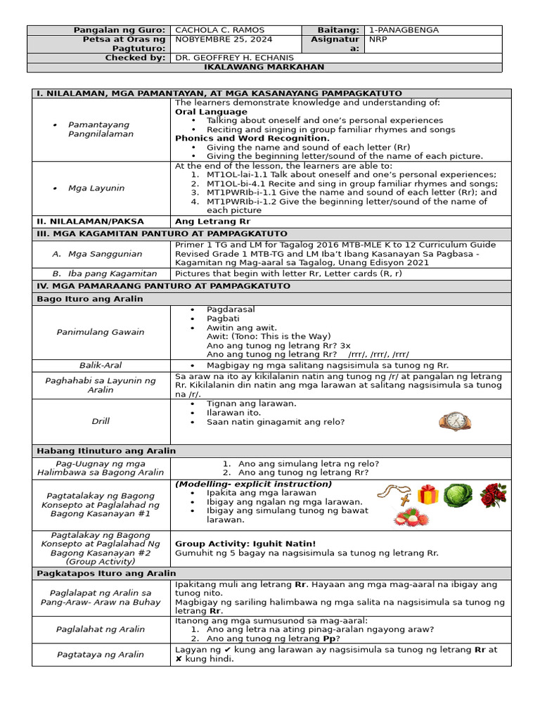 NRP Lessonplan WK10 Q2 | PDF