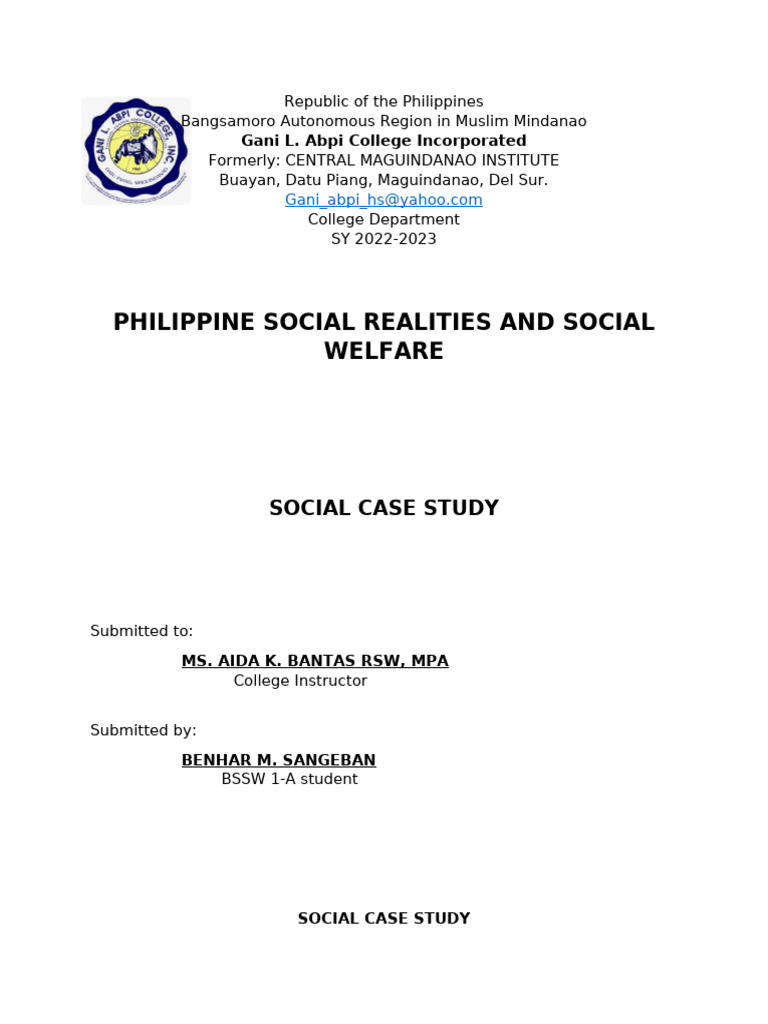 Ben Case Study | PDF | Human Development | Behavioural Sciences