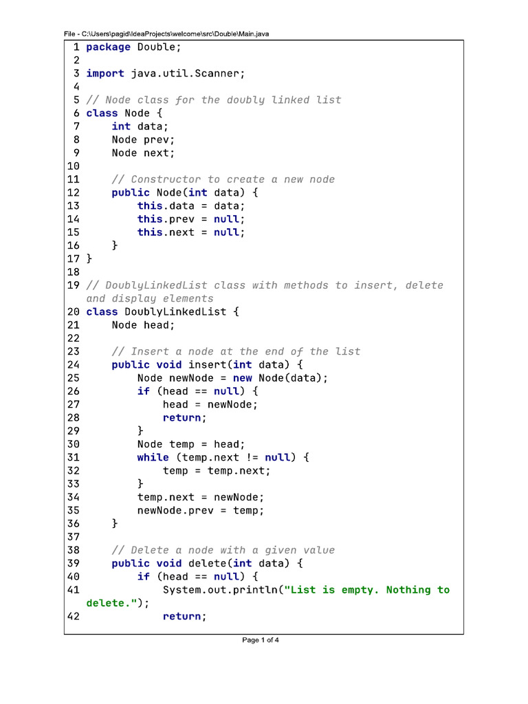 Double Linked List | PDF
