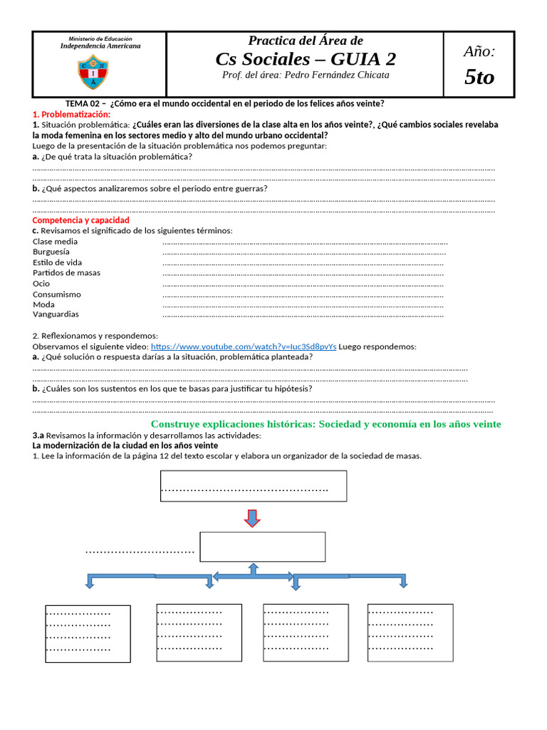 Ficha 2 - 5° Tema - ¿Cómo Era El Mundo Occidental en El Periodo de Los ...