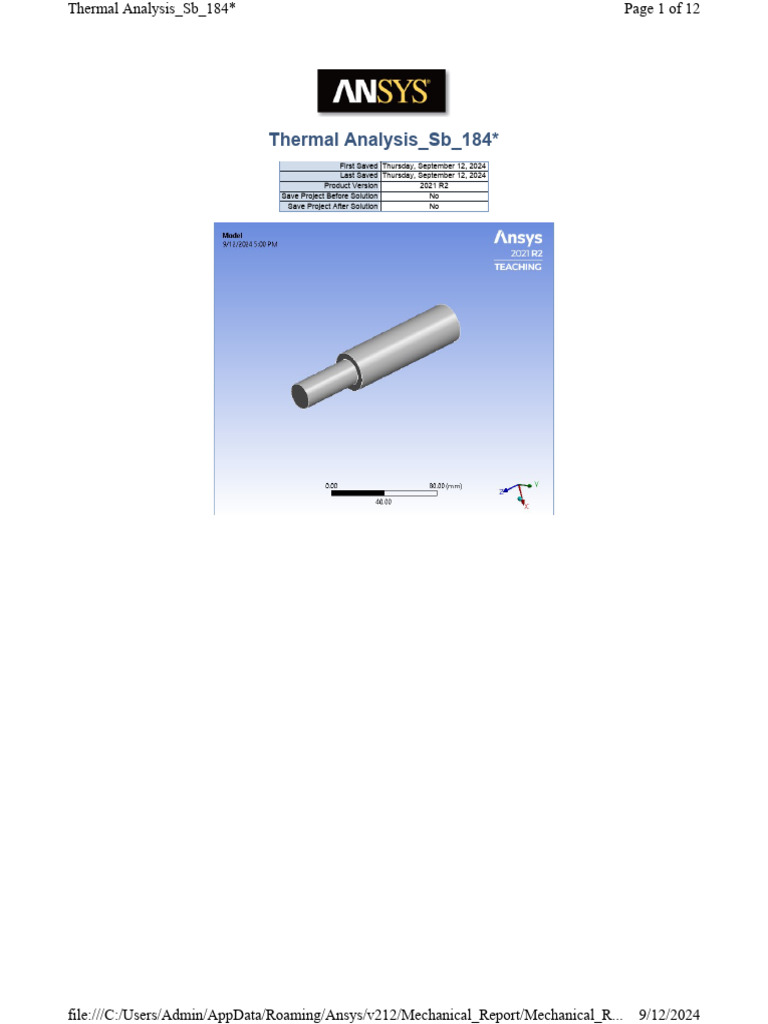 Thermal Analysis Report for Steel Model | PDF | Strength Of Materials ...
