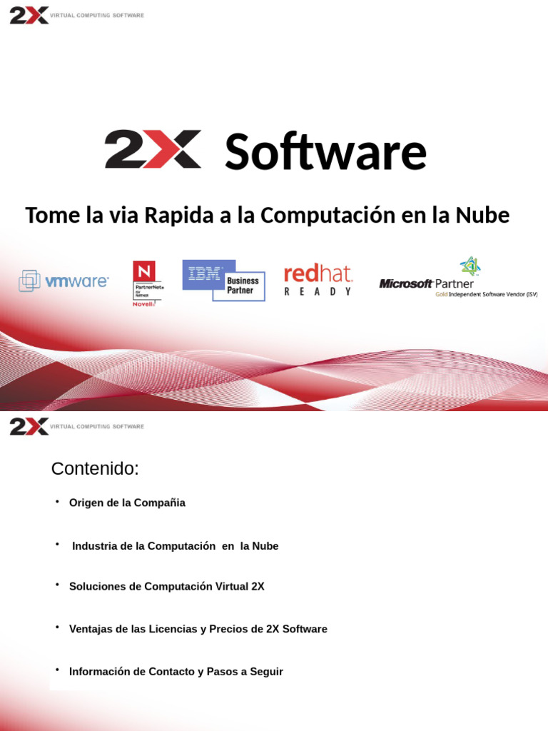 2X Software Customer PresentationSP | PDF | Virtualización de ...