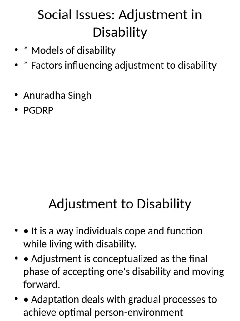 Adjustment in Disability Presentation | PDF