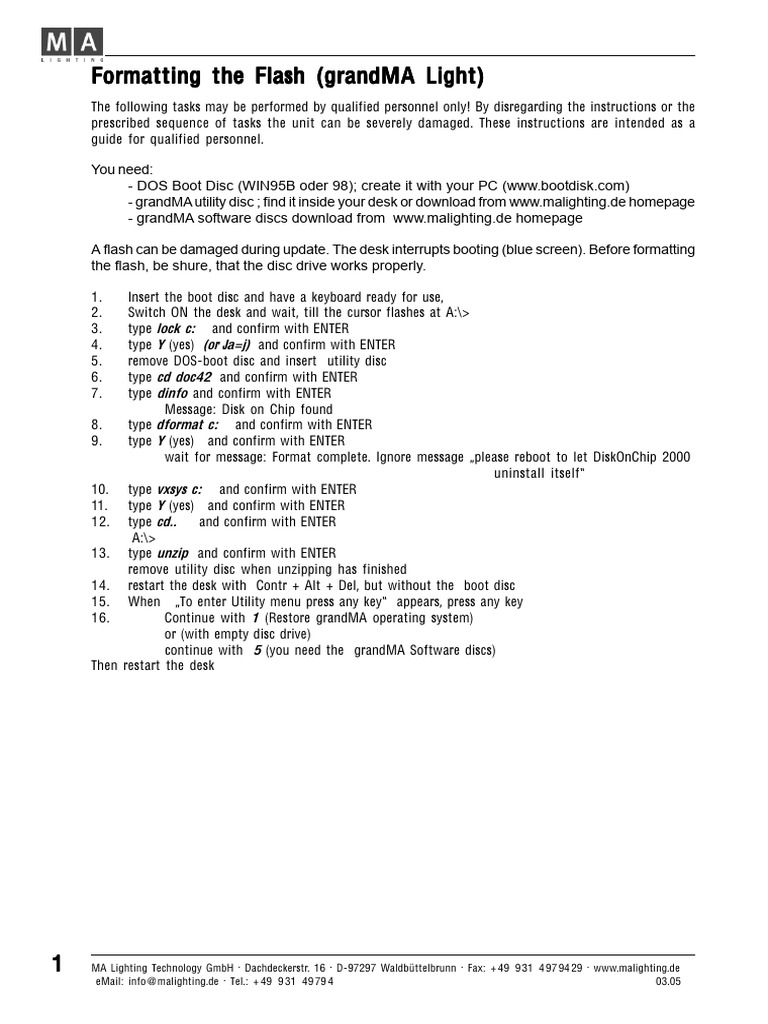 Formatting Instructions for grandMA Light | PDF