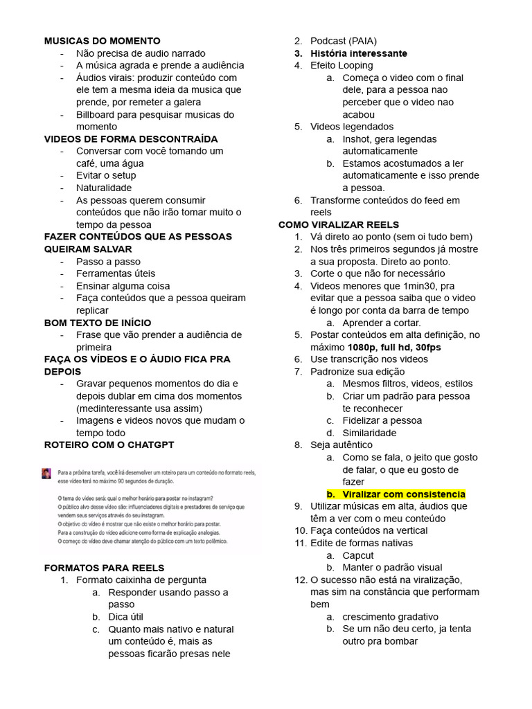 ROTEIRO REELS | PDF | Vídeo