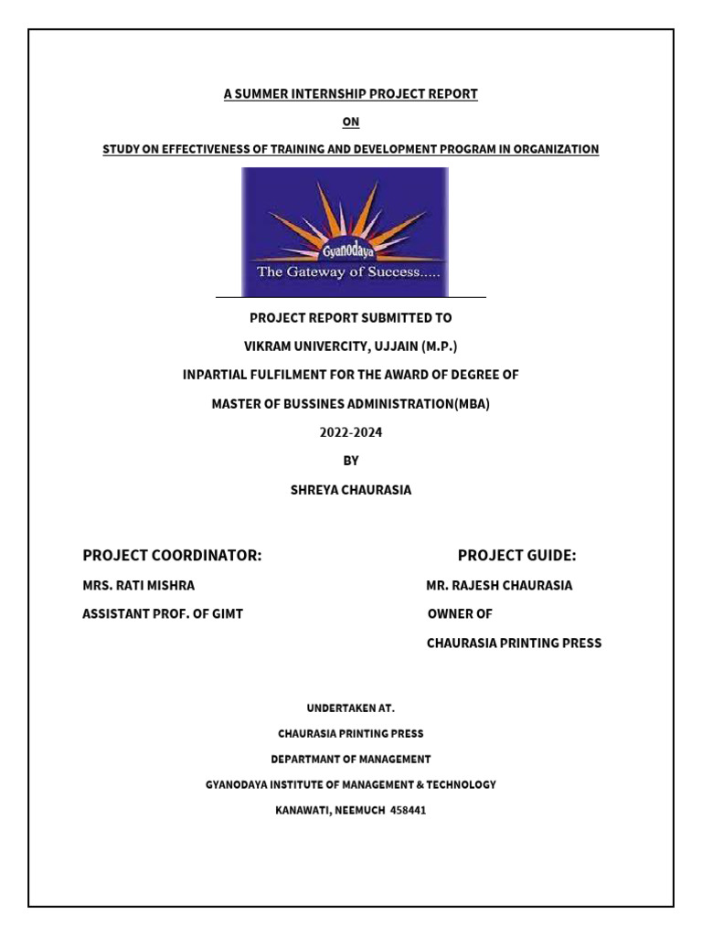 Sc Internship Report | PDF | Statistics | Methodology