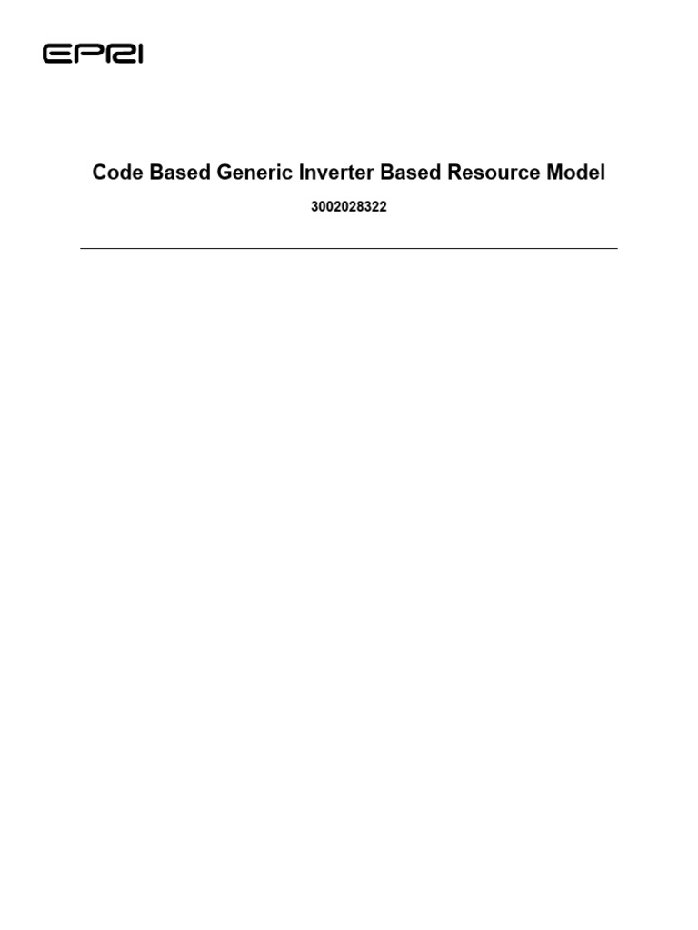Code Based Generic Inverter Based Resource Model | PDF | Parameter ...