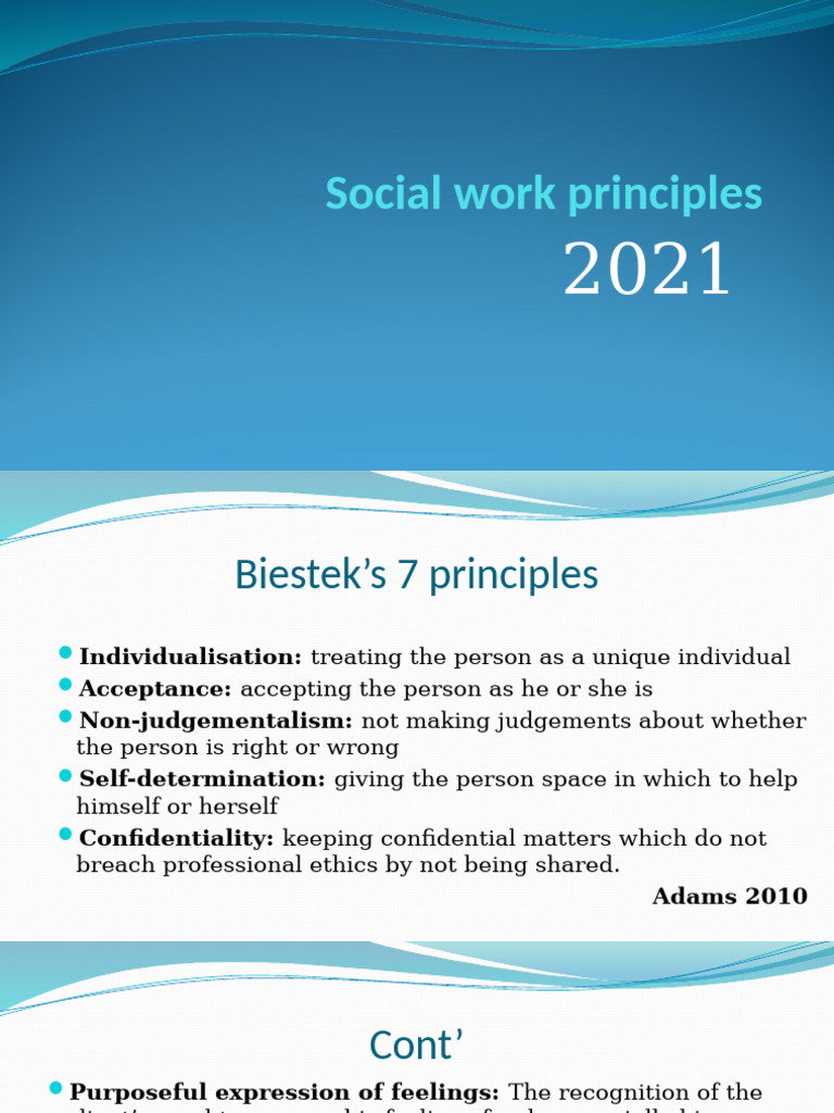 Biestek's 7 Principles of Social Work | PDF | Rights | Risk