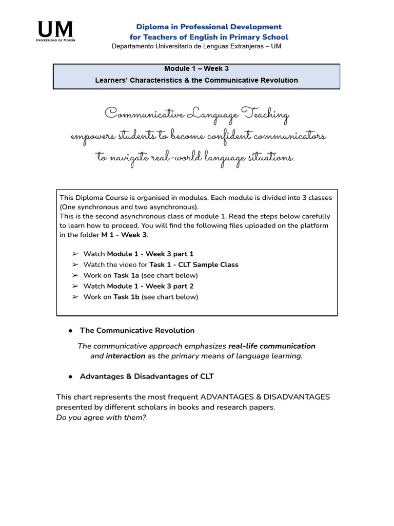 1 - Diplo PS - UM24 - Handout M1w3 | PDF | Teachers | Human Communication