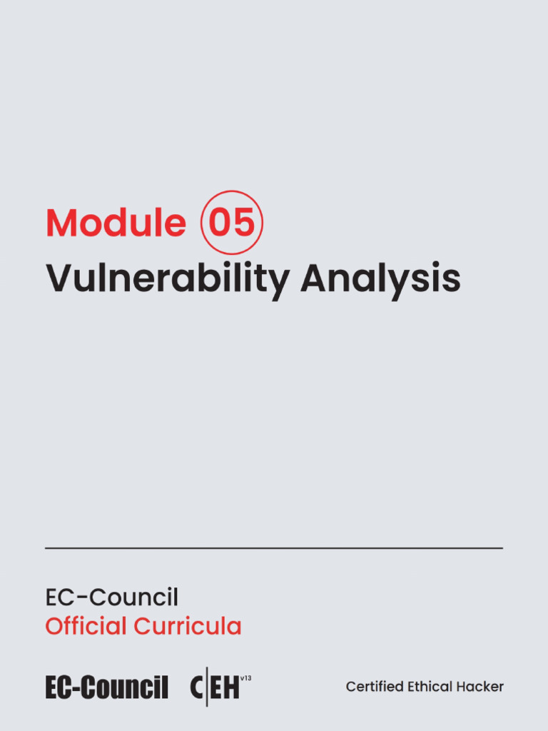 CEHv13 - Module 05 - Vulnerability Analysis Hide01.Ir | PDF